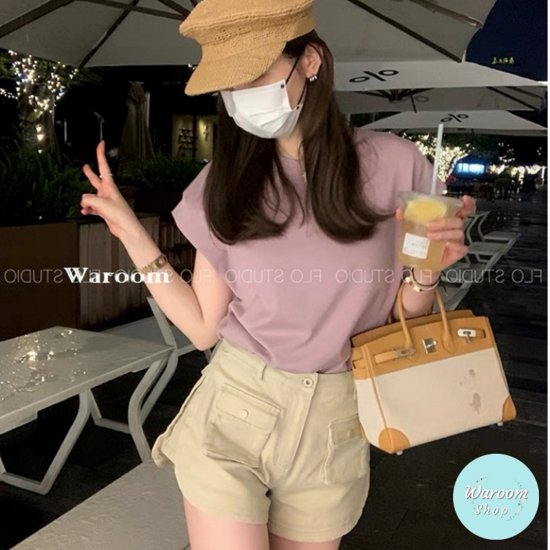 Waroom|現貨實拍 包色必買超舒服柔軟寬鬆太空棉上衣|女裝|遮肉顯瘦|半袖上衣|背心上衣|坎肩T恤|短袖上衣1696 | 蝦皮購物