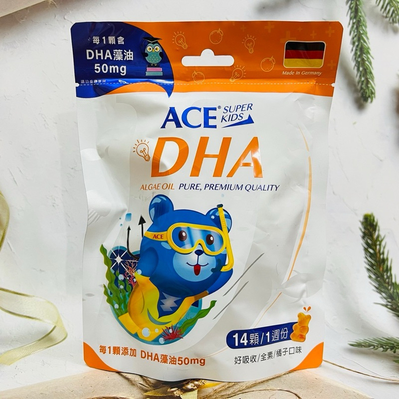 [開麥啦。]ACE SUPER KIDS 藻油DHA軟糖 39.2g 橘子口味 | 蝦皮購物