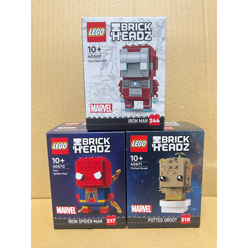 《蘇大樂高》LEGO 40669 40670 40671 鋼鐵人 蜘蛛人 格魯特 （全新）大頭系列 | 蝦皮購物
