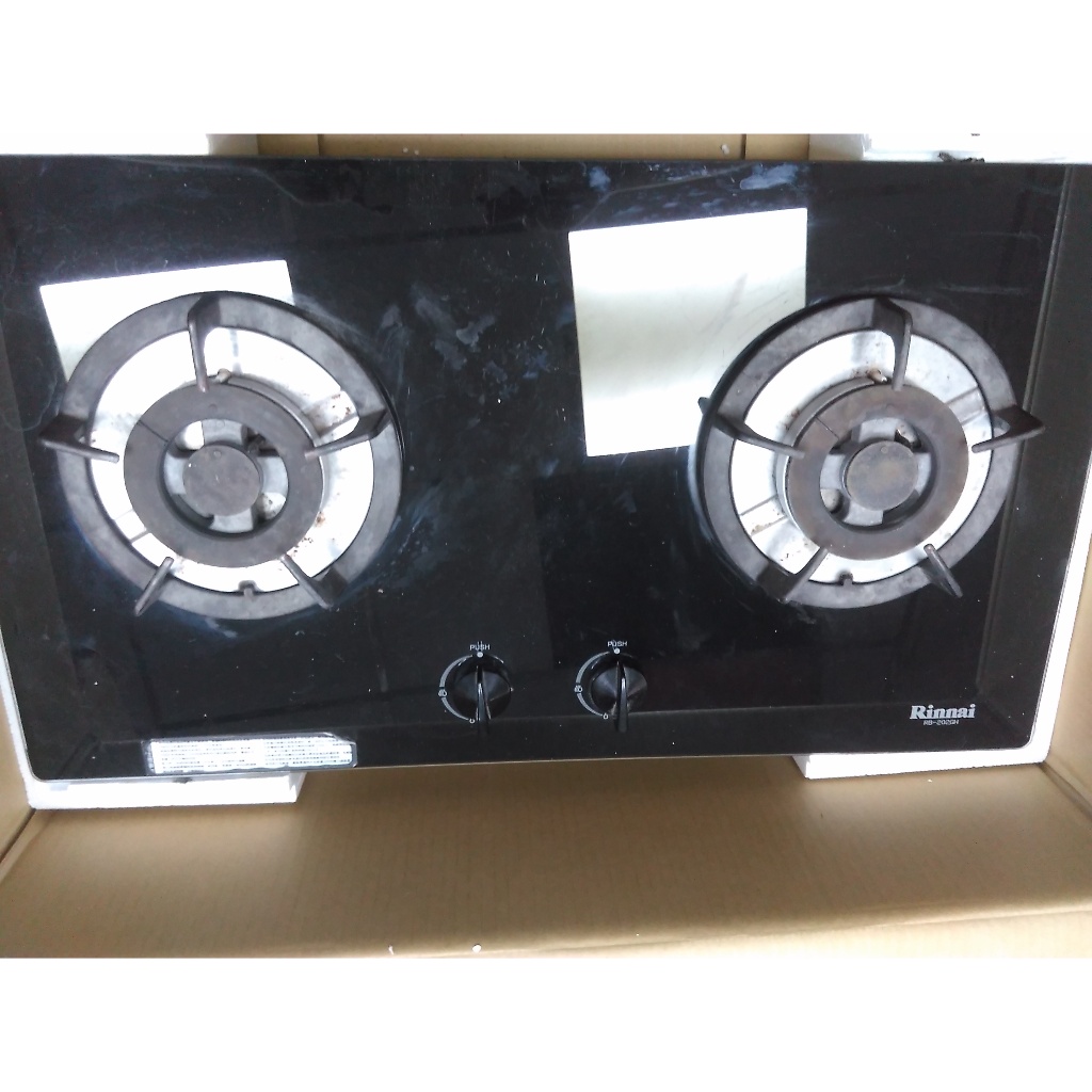 Rinnai林內 二手瓦斯爐(天然氣) 雙口爐 黑玻璃檯面爐 廚房設備 爐具RB-202GH | 蝦皮購物