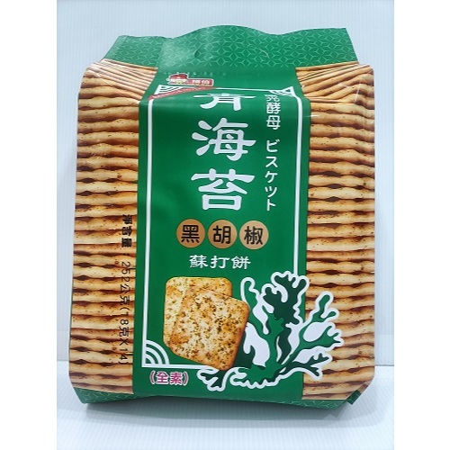 【春天五金百貨】福伯-青海苔黑胡椒蘇打餅 252g (18g*14入) 獨立小包裝 蘇打餅 零食 零嘴 點心 餅乾 | 蝦皮購物