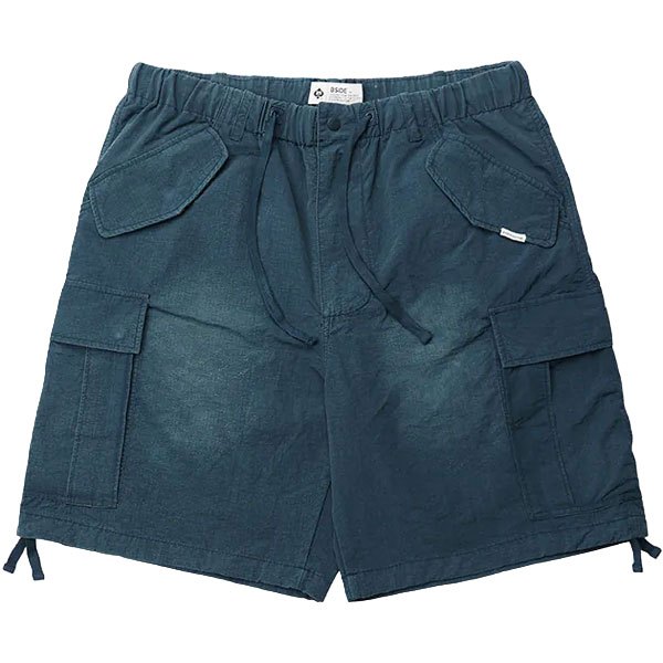 B-SIDE M65 CARGO SHORT 洗舊 起皺尼龍 短褲 (深藍色) 化學原宿 | 蝦皮購物