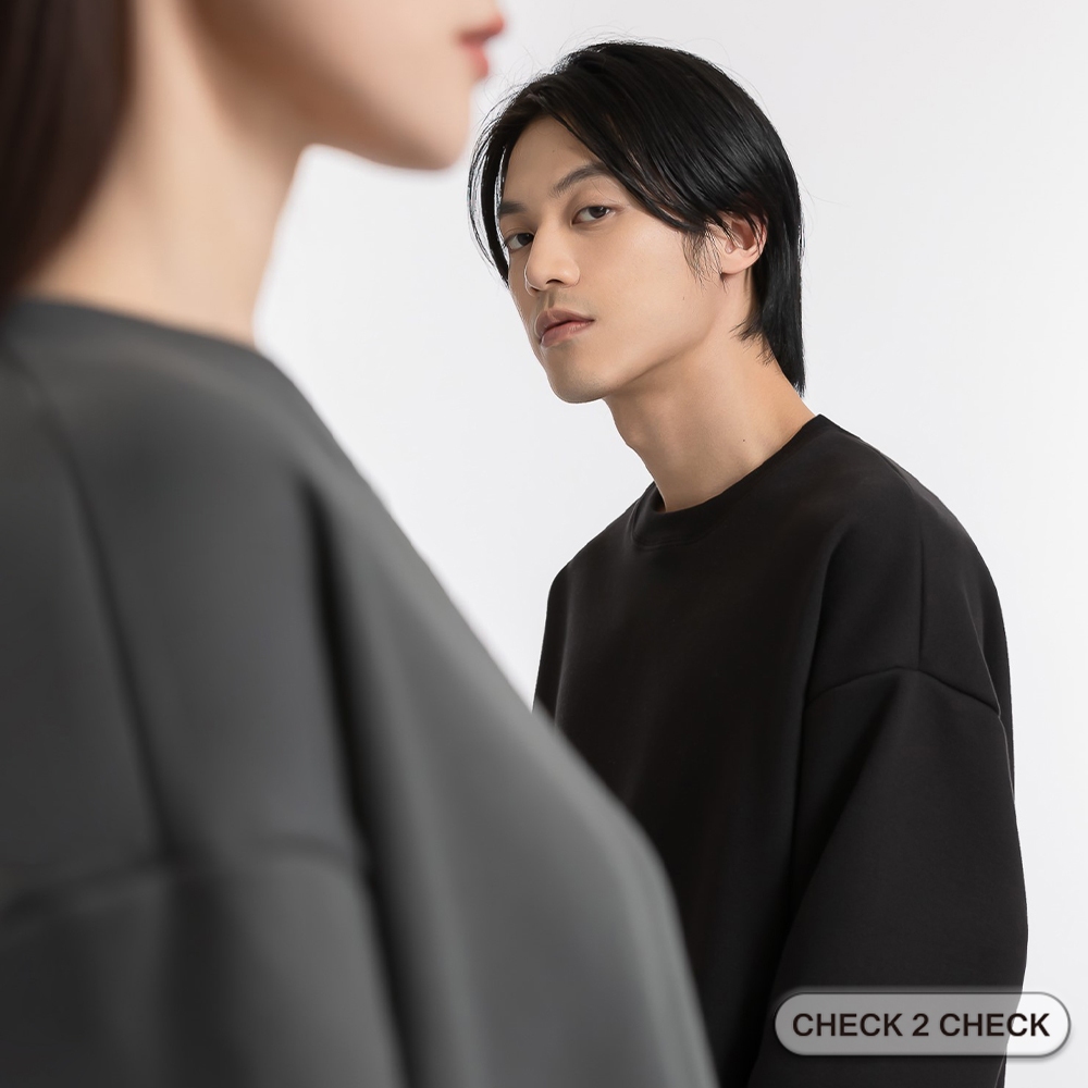 Check2Check-厚磅柔柔大學T 台灣製 重磅厚挺 男女適穿 BOXY 寬版落肩長袖【CB0024208】 | 蝦皮購物