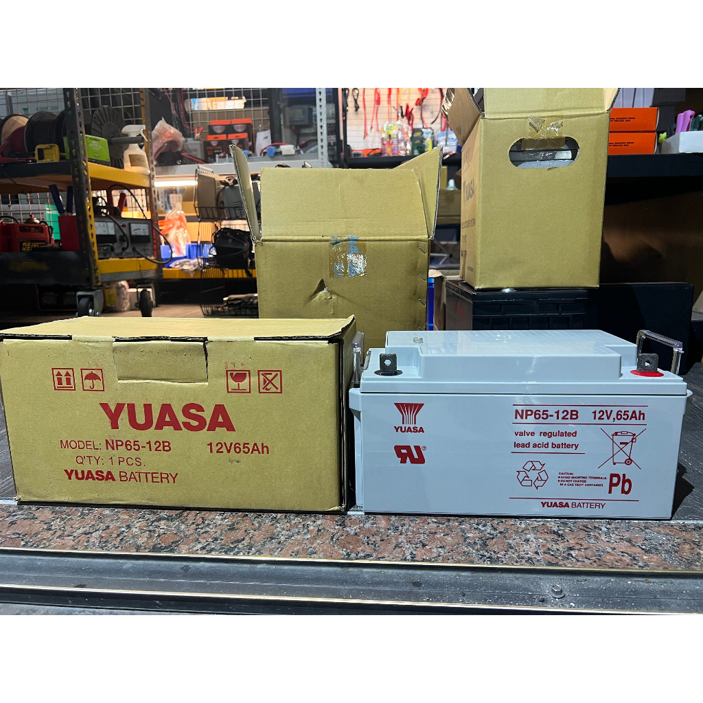 剛到一批【全電行】二手深循環｜YUASA 湯淺 NP65-12 二手深循環電池 65ah 免加水電池 | 蝦皮購物