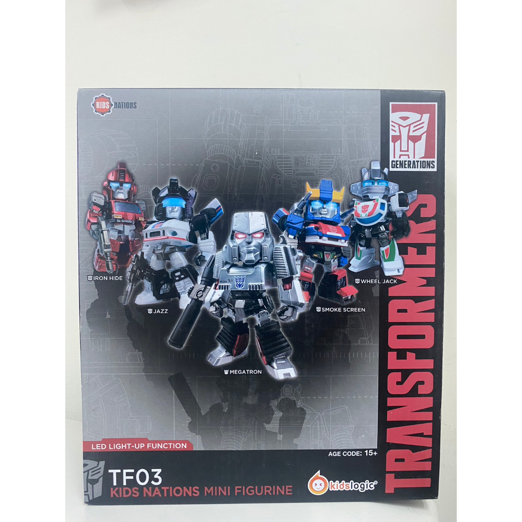 【超萌行銷】現貨 KIDS NATIONS 變形金剛 TF03 密卡登 爵士 鐵皮 煙幕 千斤頂 LED 迷你公仔組 | 蝦皮購物