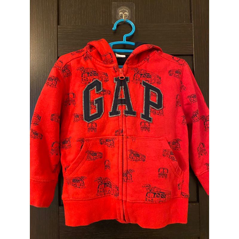 二手 GAP baby童裝 紅色連帽外套 消防車圖案 尺寸2Y | 蝦皮購物