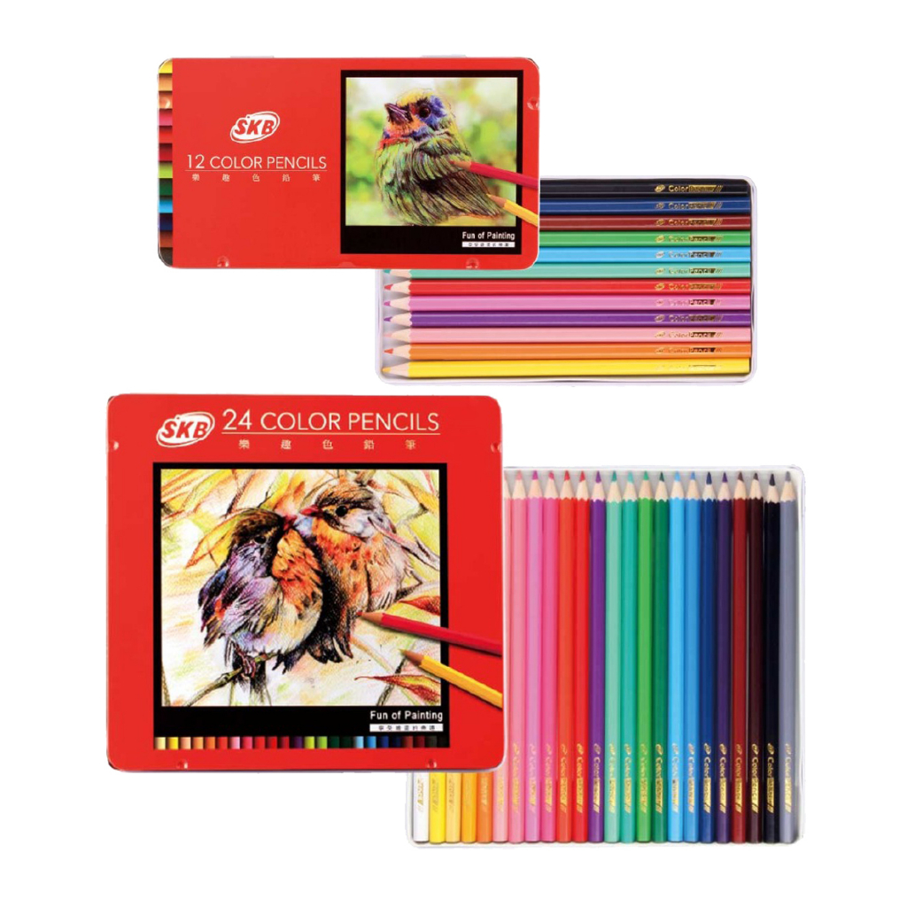 SKB 文明鋼筆｜樂趣鐵盒色鉛筆 (12色/24色)｜NP-120/NP-240【諾貝爾網路商城】 | 蝦皮購物