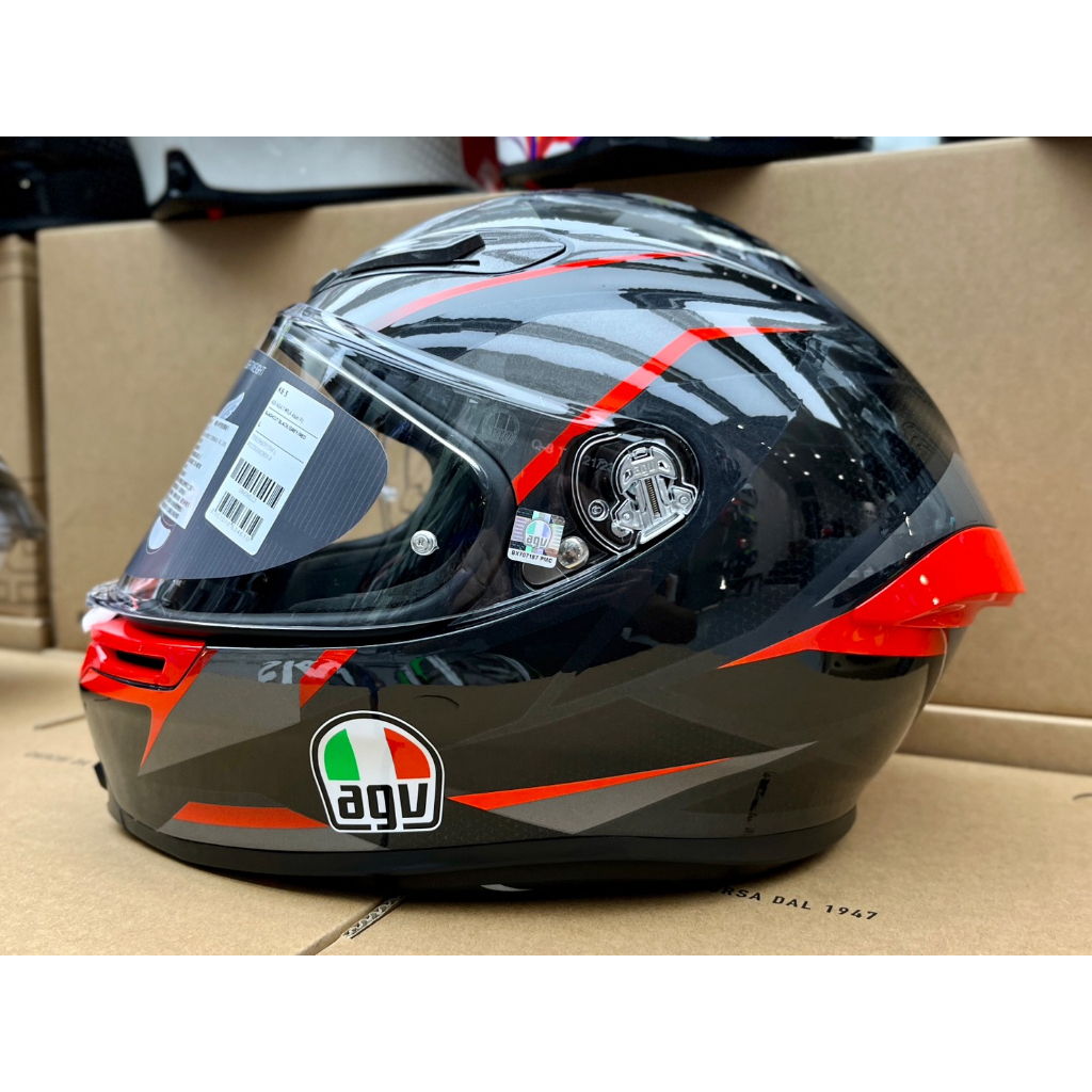『Riderment』實體店面 現貨 【AGV K6S Slashcut 黑灰紅】全罩式安全帽 亞洲版公司貨 碳纖維 | 蝦皮購物