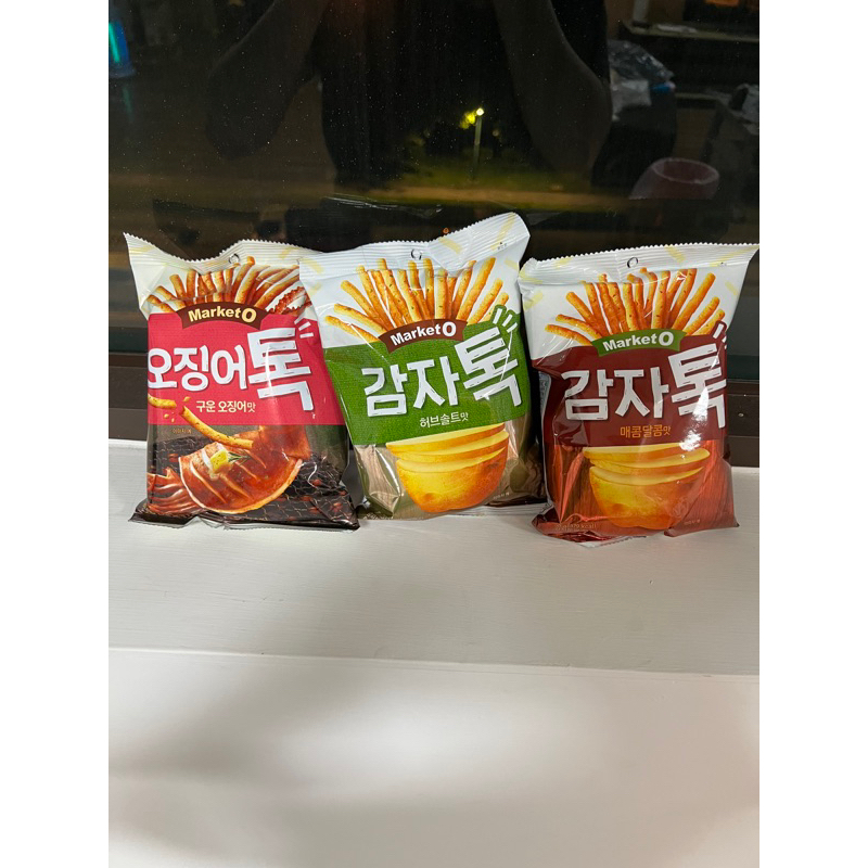 🌟現貨Orion 好麗友Market O 薯條餅乾 馬條薯脆條 甜辣風味 香草鹽風味 魷魚風味 80g 🌟 | 蝦皮購物