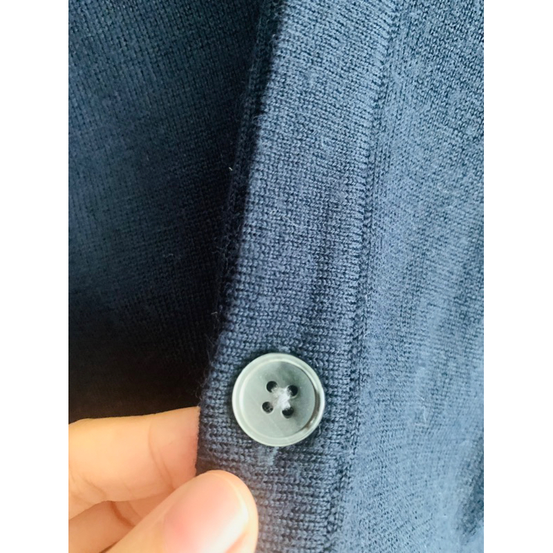 lativ 100% 美麗諾羊毛 深藍 毛衣 外套 S(M可） | 蝦皮購物