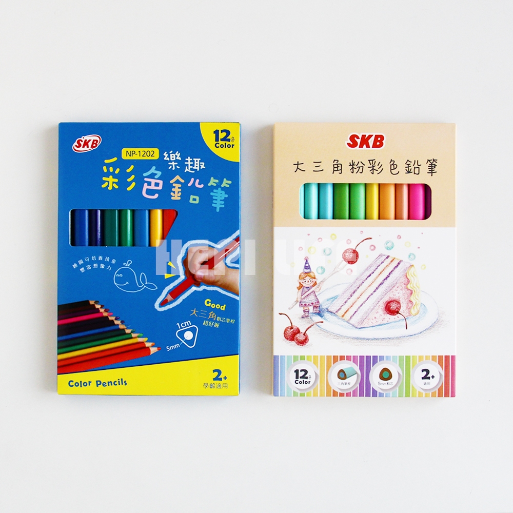 SKB NP-1202 樂趣彩色鉛筆/ NP-1203 粉彩色鉛筆 大三角 色鉛筆 12色/盒 兒童節禮物 | 蝦皮購物