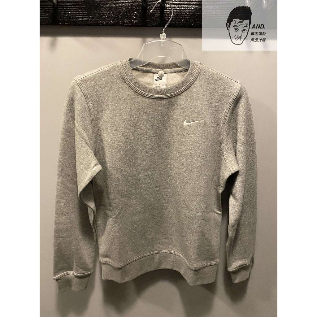 【AND.】NIKE CLUB CREW-SWOOSH 刺繡 圓領 長袖 男款 黑/米/灰 623459-010/206 | 蝦皮購物