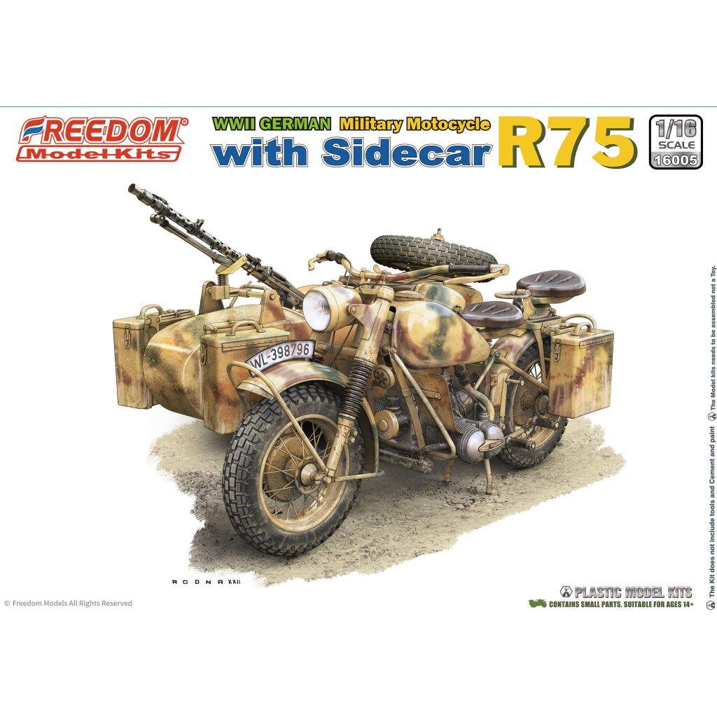 FREEDOM 1/16 二戰 德軍 R75 含邊車 16005 | 蝦皮購物