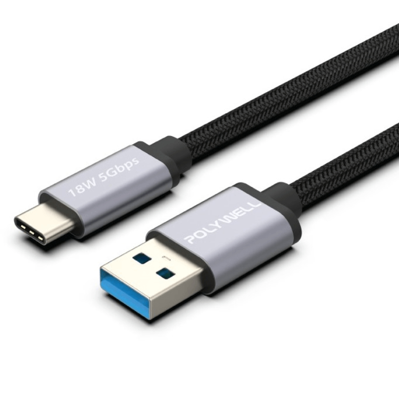 POLYWELL USB3.1 5Gbps Type-C對A 3A 0.5~3米 充電傳輸線 18W 寶利威爾 台灣現貨 | 蝦皮購物