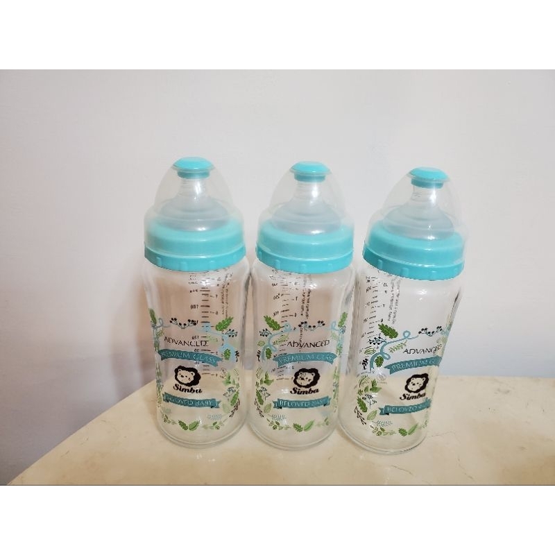 二手 小獅王Simba 辛巴 蘿蔓晶鑽寬口玻璃奶瓶 270mL 180mL | 蝦皮購物