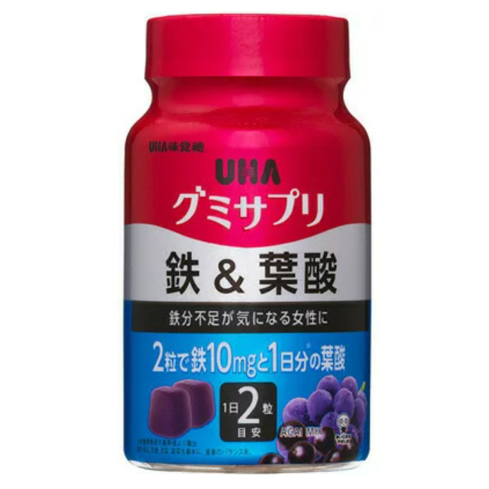 UHA 味覺糖 鐵+葉酸 葉黃素 30日 / 60粒 軟糖 水果軟糖 | 蝦皮購物
