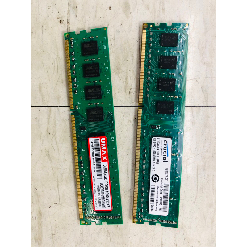 二手 桌上型 pc ddr3 1600 8g記憶體 ram 美光 umax | 蝦皮購物