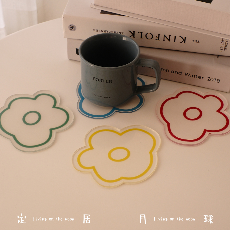﹝定居月球﹞現貨☾...透明小花杯墊 復古海棠花玻璃杯墊 杯墊 餐墊 隔熱墊 簡約 復古 窗花杯墊 | 蝦皮購物