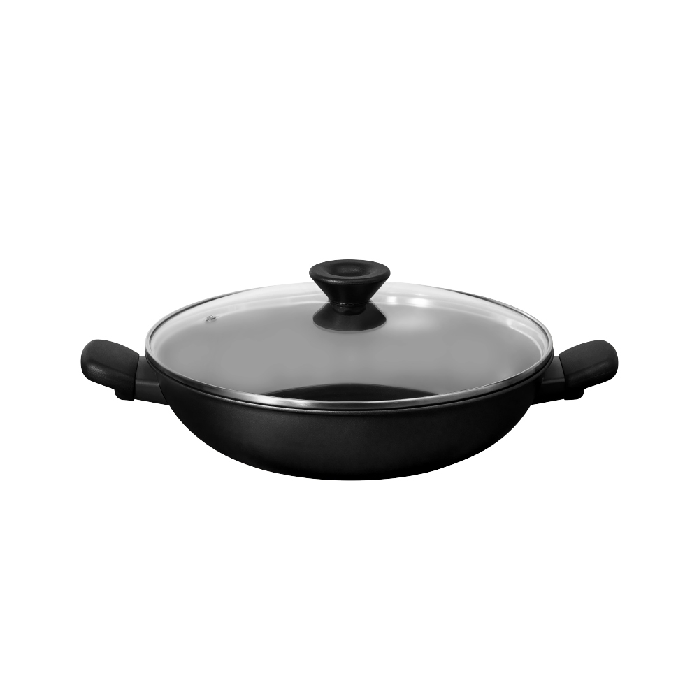 【MEYER 美亞】MIDNIGHT鎧甲系列 IH全黑陽極陶瓷不沾30CM萬用鍋雙耳炒鍋/淺湯鍋/火鍋/壽喜燒鍋 | 蝦皮購物