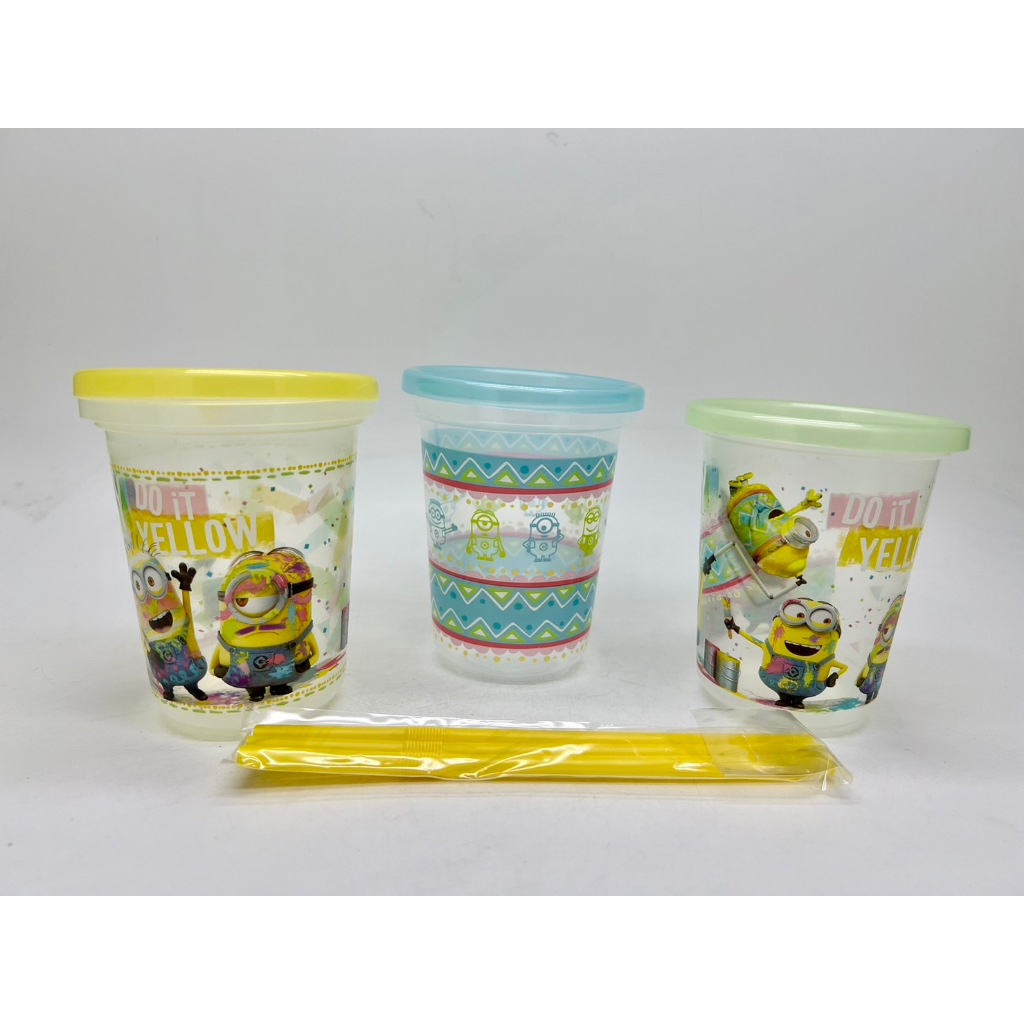 日本 小小兵 Minions 3入 塑膠 兒童 吸管杯 水杯 (SIH3ST/320ML) 日本製 (1768) | 蝦皮購物
