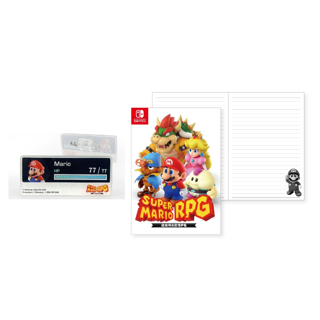 全新特典 超級瑪利歐 RPG HP造型名牌 A5筆記本 壓克力名牌 NS Switch | 蝦皮購物