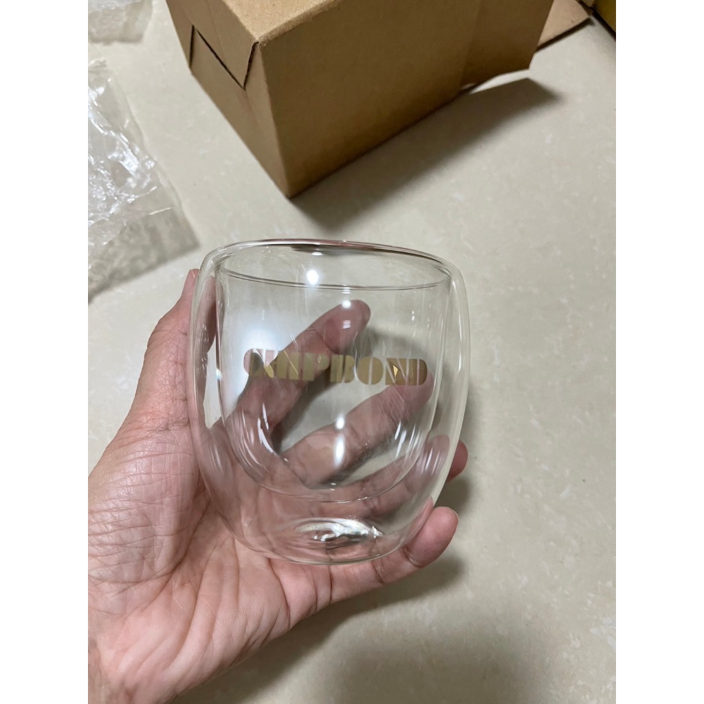 雙層玻璃杯-茶杯 咖啡杯 慕斯杯 甜點杯245ml 耐熱防冷 雙層防燙 （頎邦）2023股東會紀念品 | 蝦皮購物