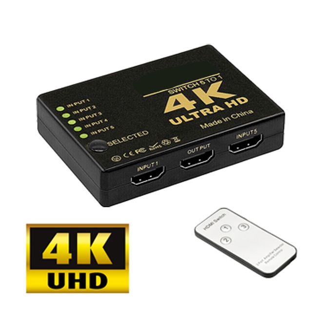 [現貨] 標準4K2K HDMI 5進1出遙控切換器 機上盒切換 螢幕切換 五進一出 hdmi畫面切換 切換器 附遙控器 | 蝦皮購物