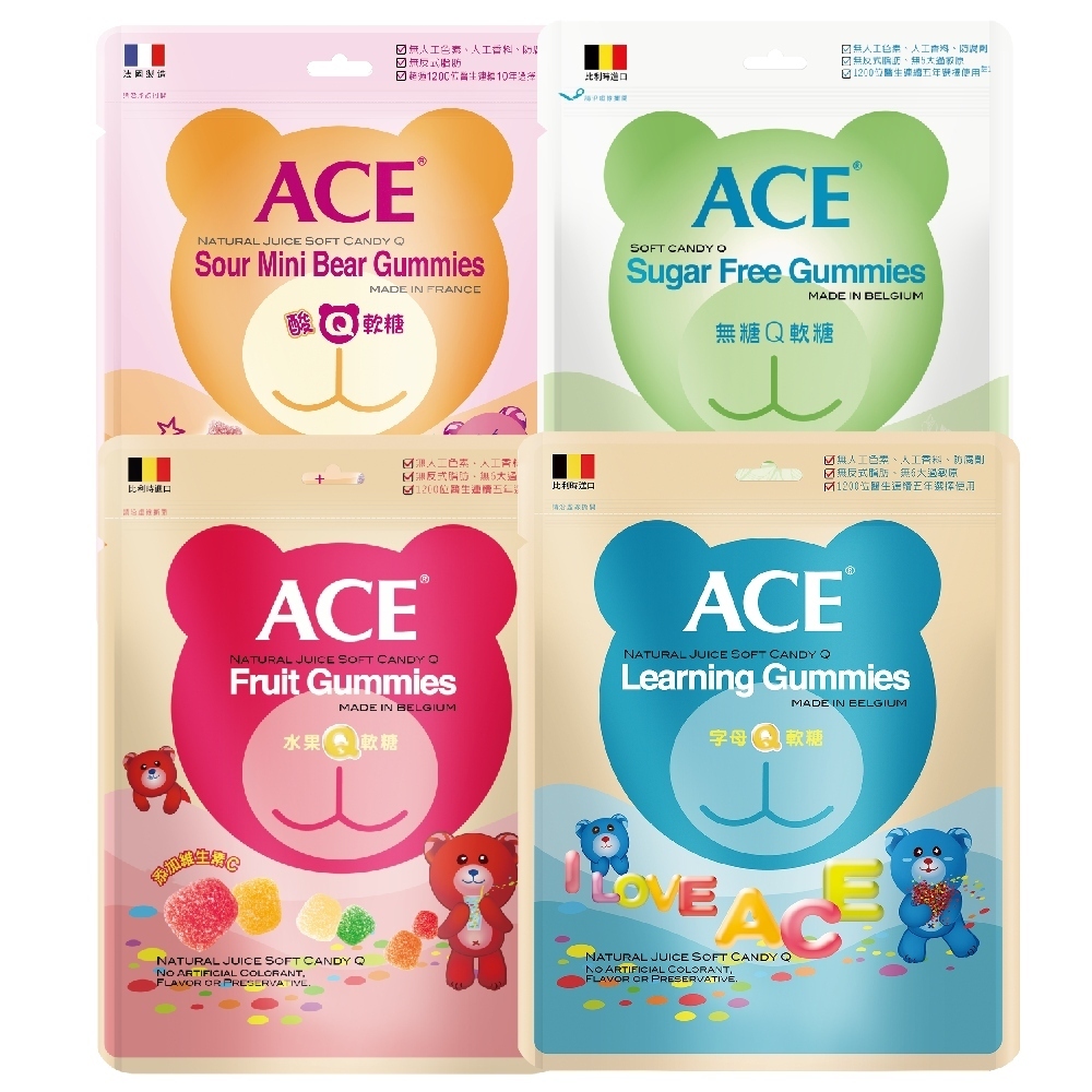 【ACE】水果軟糖/字母軟糖/酸熊軟糖/無糖軟糖/可樂軟糖 44~48g隨手包 | 蝦皮購物