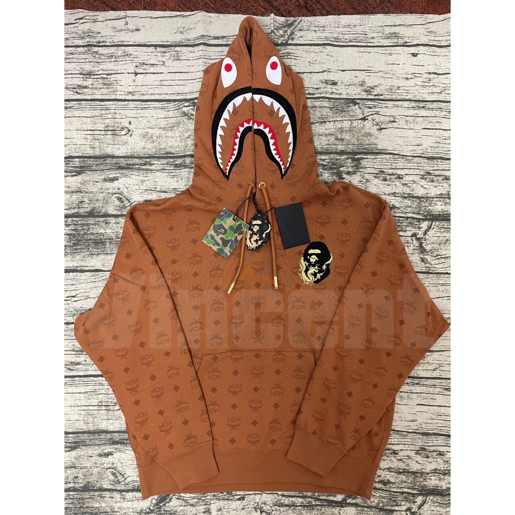 全新 預購 BAPE X MCM SHARK HOODIE 鯊魚帽TEE | 蝦皮購物