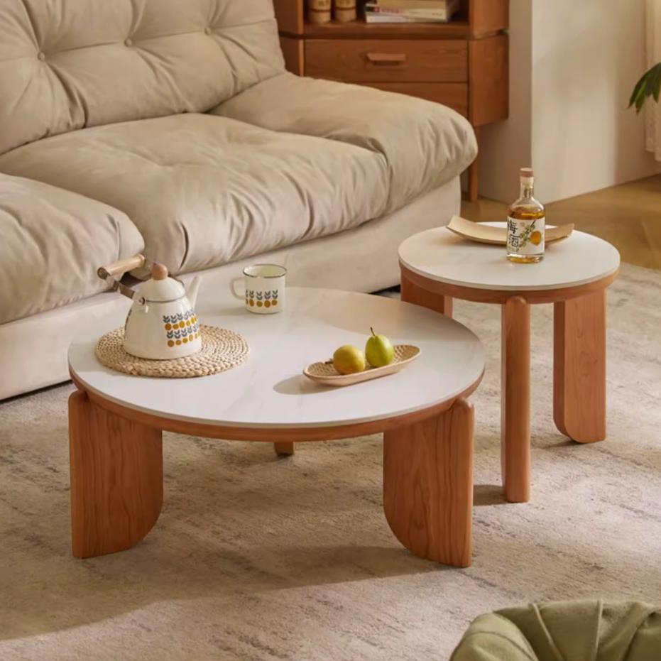 晴曉系列 茶几組合A款 岩板實木大小茶几 實木茶几 邊几 圓桌 長虹茶几 客廳桌 YT-L9071 橙家居家具 | 蝦皮購物