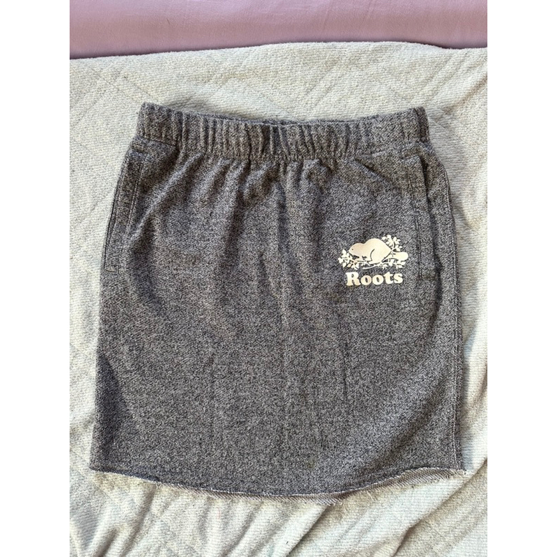ROOTS 經典 短裙 芝麻灰XS | 蝦皮購物