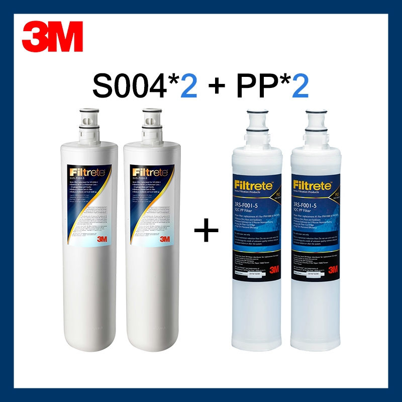 【3M原廠公司貨】 S004濾心(3US-F004-5)2入 + 前置PP濾心(3RS-F001-5) 2入 | 蝦皮購物