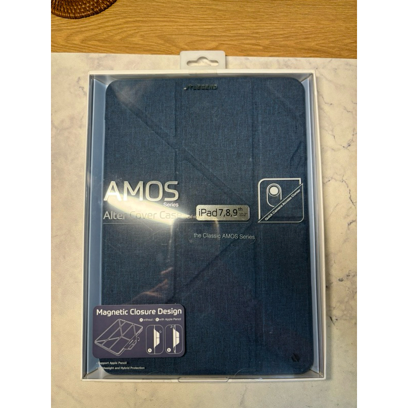 JTLEGEND iPad 7 8 9 Amos 10.2吋多角度折疊布紋皮保護套 海軍藍 | 蝦皮購物