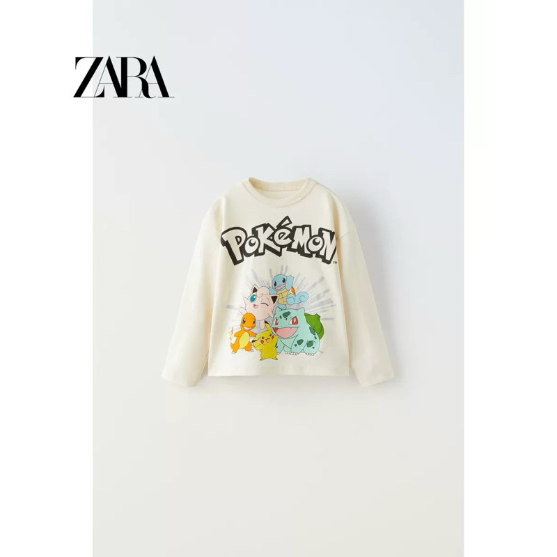 ZARA 長袖 上衣 T恤 116cm 5-6T 寶可夢 神奇寶貝 皮卡丘 全新吊牌未剪 童裝 | 蝦皮購物