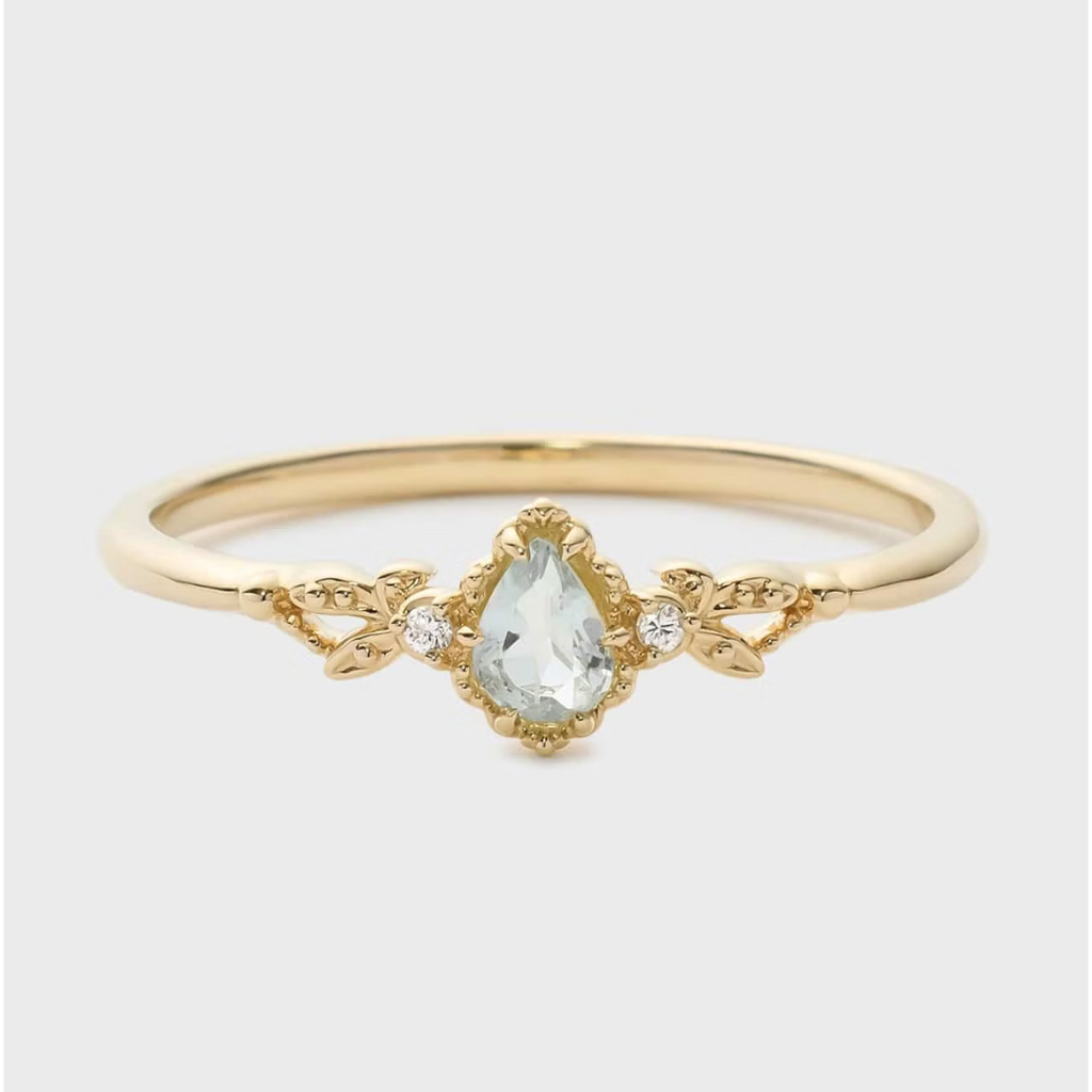 agete NOJESS 10K 海藍寶石戒指 (詢問尺寸請聊聊) | 蝦皮購物