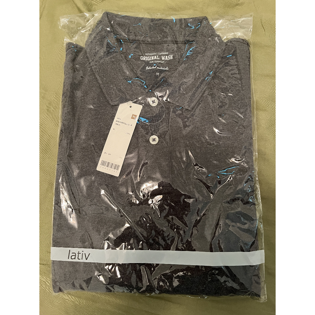 便宜賣二手衣！男POLO衫 LATIV 全新未拆封 網眼經典POLO衫-男 深麻灰 短袖 尺寸M | 蝦皮購物