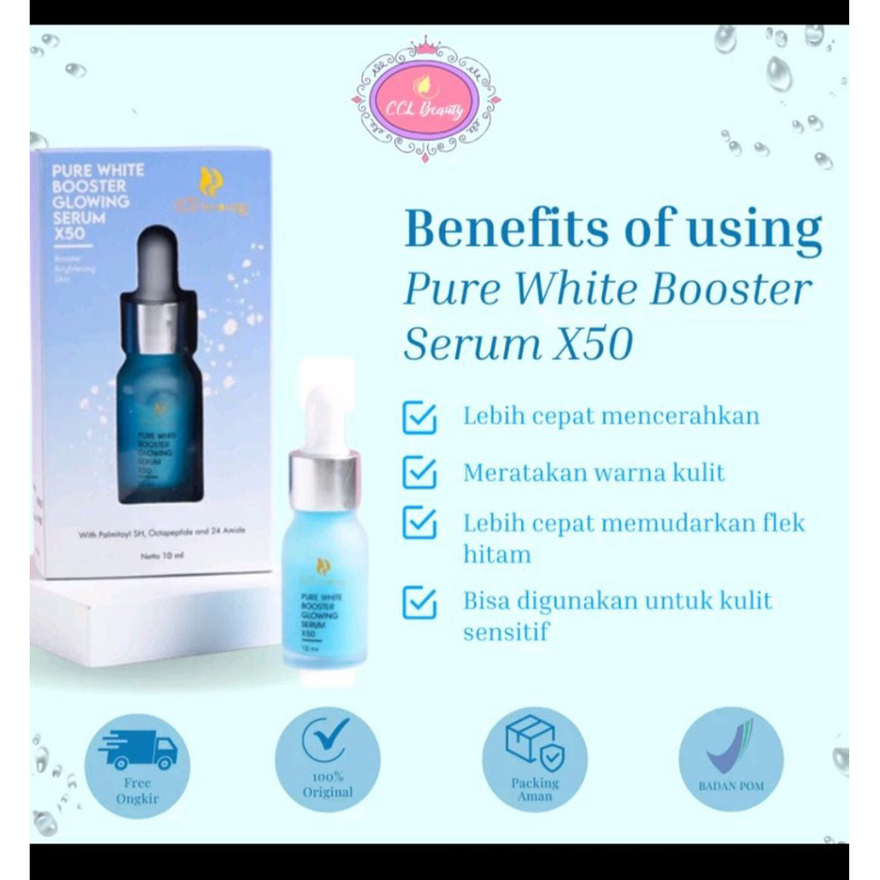 serum viral pure white booster x50 lebih cpt mencerahkan | 蝦皮購物