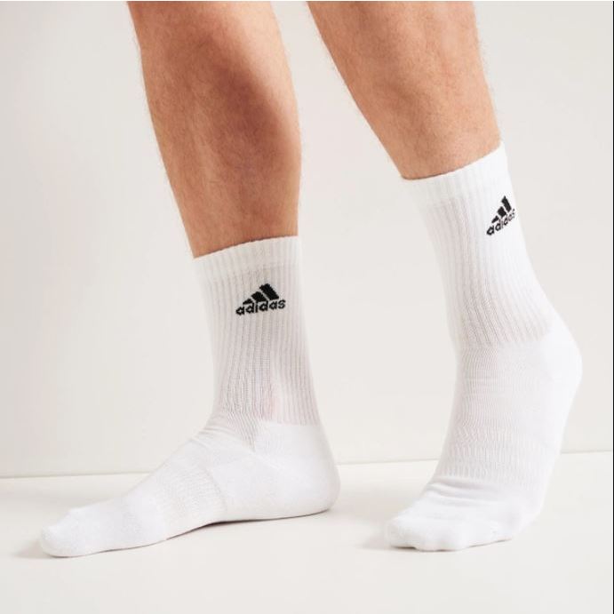 ADIDAS LOGO SOCKS 運動襪 厚底 長襪 白 黑 三雙一組 HT3446 IC1310 DOT 聚點 | 蝦皮購物