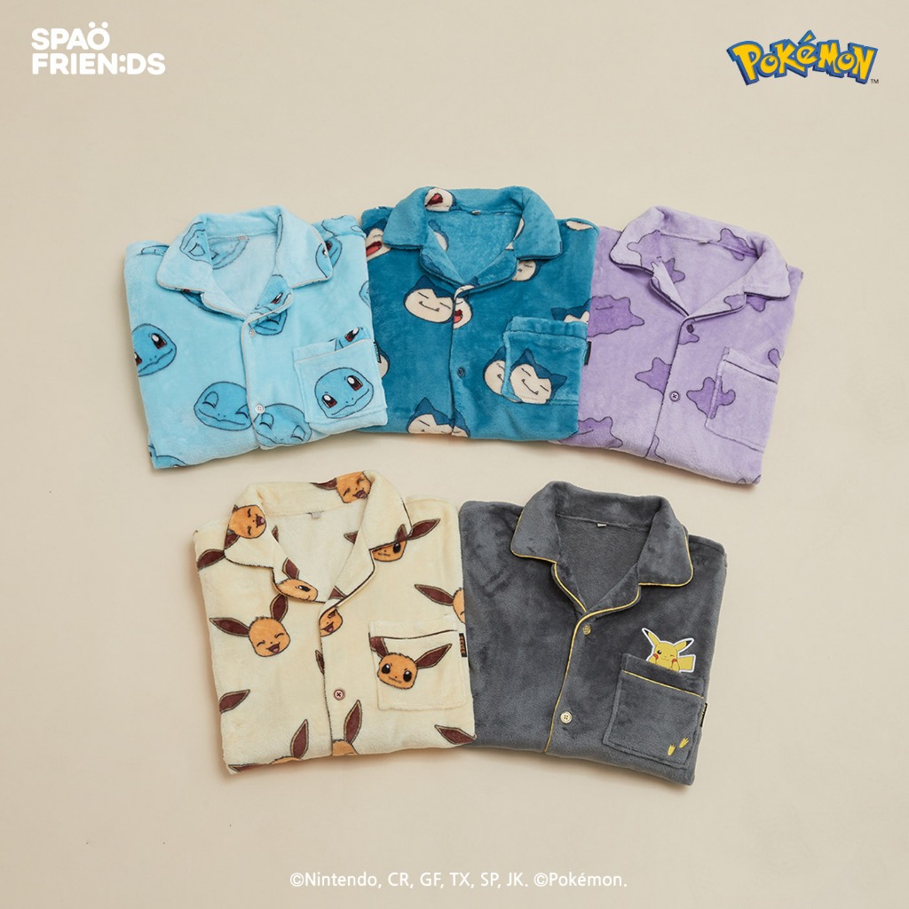 【zz韓國代購🇰🇷】 🔥新增新款🔥 SPAO x 寶可夢 睡衣 睡褲 套裝 拖鞋 神奇寶貝 皮卡丘 兒童睡衣 | 蝦皮購物