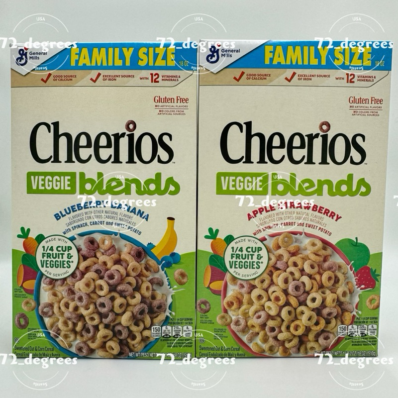 ️72_degrees 美國 Cheerios Veggie Blends 蔬果 營養 麥片 | 蝦皮購物