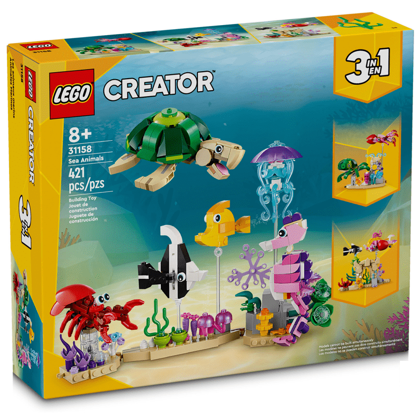 [想樂]全新 樂高 LEGO 31158 Creator 三合一 海中動物 海龜 水母 海馬 章魚 魷魚 | 蝦皮購物