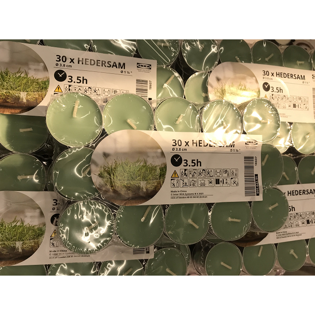 【IKEA】 HEDERSAM 芳香小蠟燭, 鮮草香/淺綠色, 3.5 時 | 蝦皮購物
