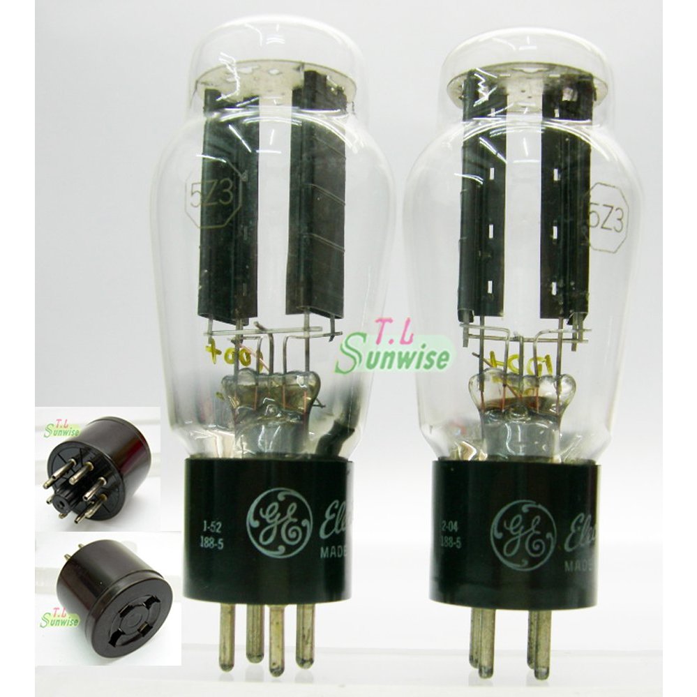 5U4G ︽NO:5557 美國 GE 5Z3 +轉接座 可直接取代 5U4 中國 5Z3P 升級管 真空管 黑屏 方環 | 蝦皮購物
