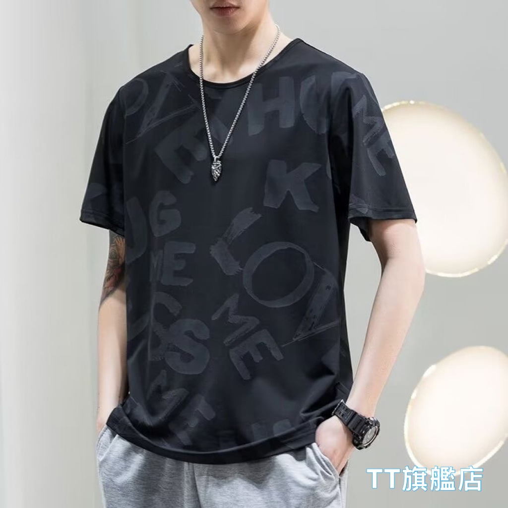 @TT旗艦店 M~5XL 冰絲t恤男 男生衣服 排汗衫 健身衣 涼感衣 網眼 透氣 速乾衣 情侶 短T 運動上衣080 | 蝦皮購物