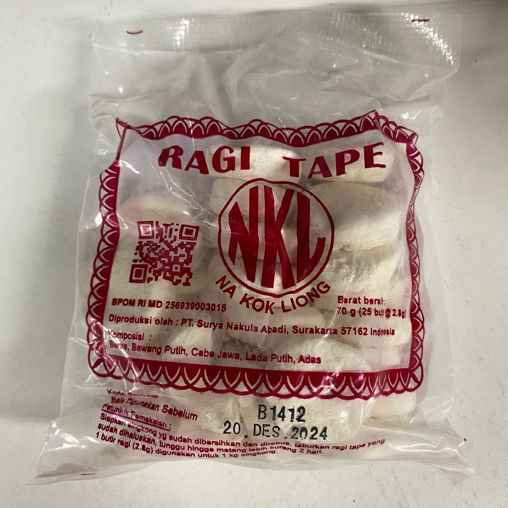 【InDo Dapur】Ragi Tape NKL 70g | 蝦皮購物