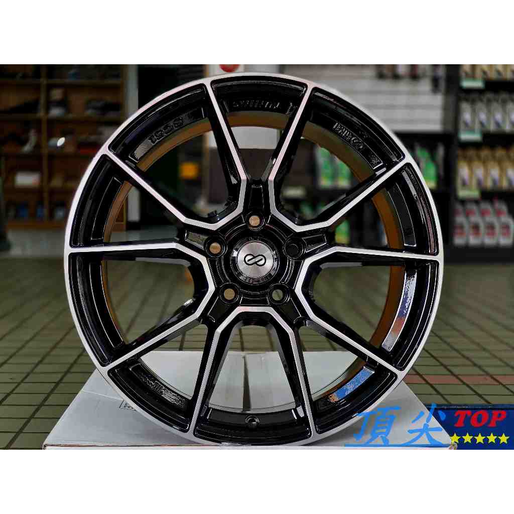 【頂尖】全新 enkei鋁圈 SC51 18x8J ET40 5x114.3 亮黑底銀車面 重量11.3kg 18吋鋁圈 | 蝦皮購物