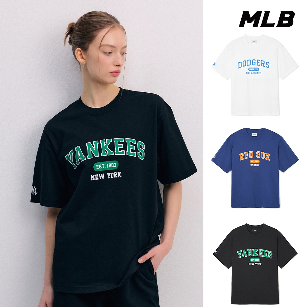MLB 男女款 短袖T恤 Varsity系列 道奇/紅襪/洋基隊 (3ATSV0243-三款任選)【官方旗艦店】 | 蝦皮購物