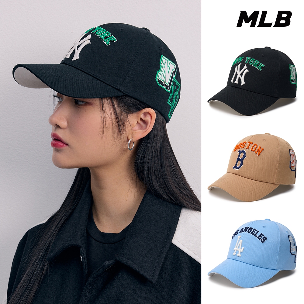 MLB 可調式硬頂棒球帽 Varsity系列 道奇/紅襪/洋基隊 (3ACPV044N-三款任選) | 蝦皮購物