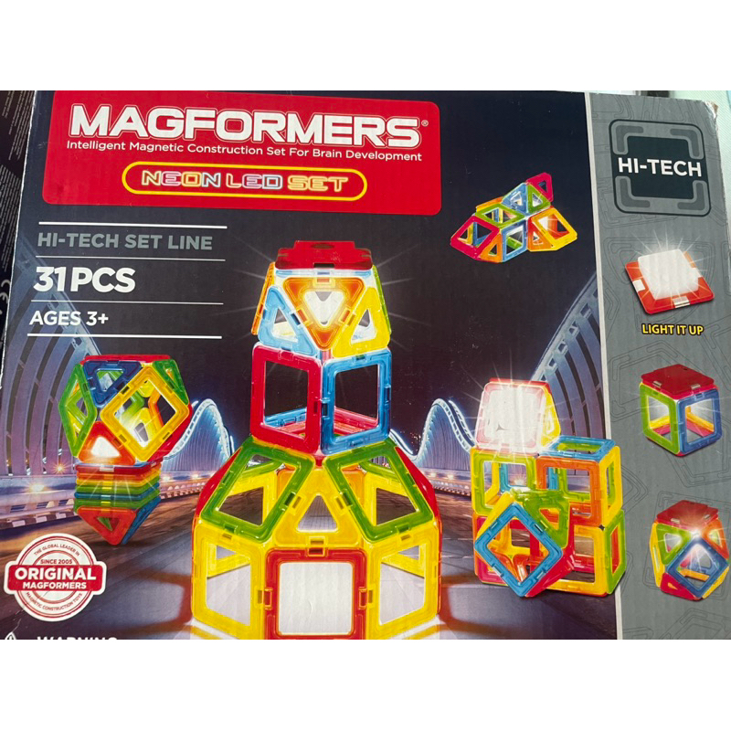 MAGFORMERS 磁性建構片 螢光LED 31片裝（絕版品） | 蝦皮購物