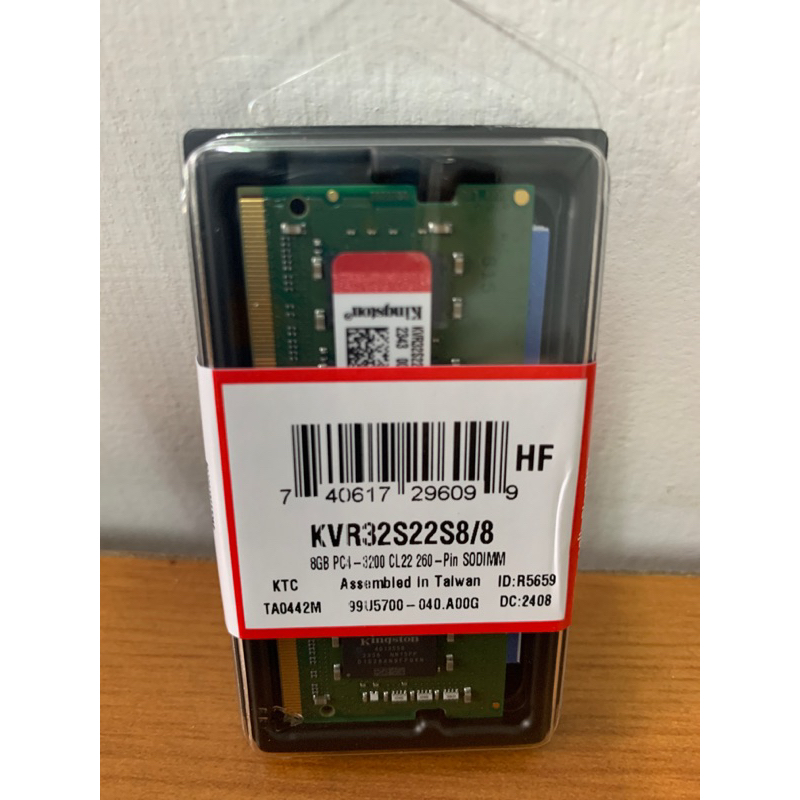 全新未拆金士頓Kingston 8G DDR4-3200筆記型記憶體(KVR32S22S8/8) | 蝦皮購物